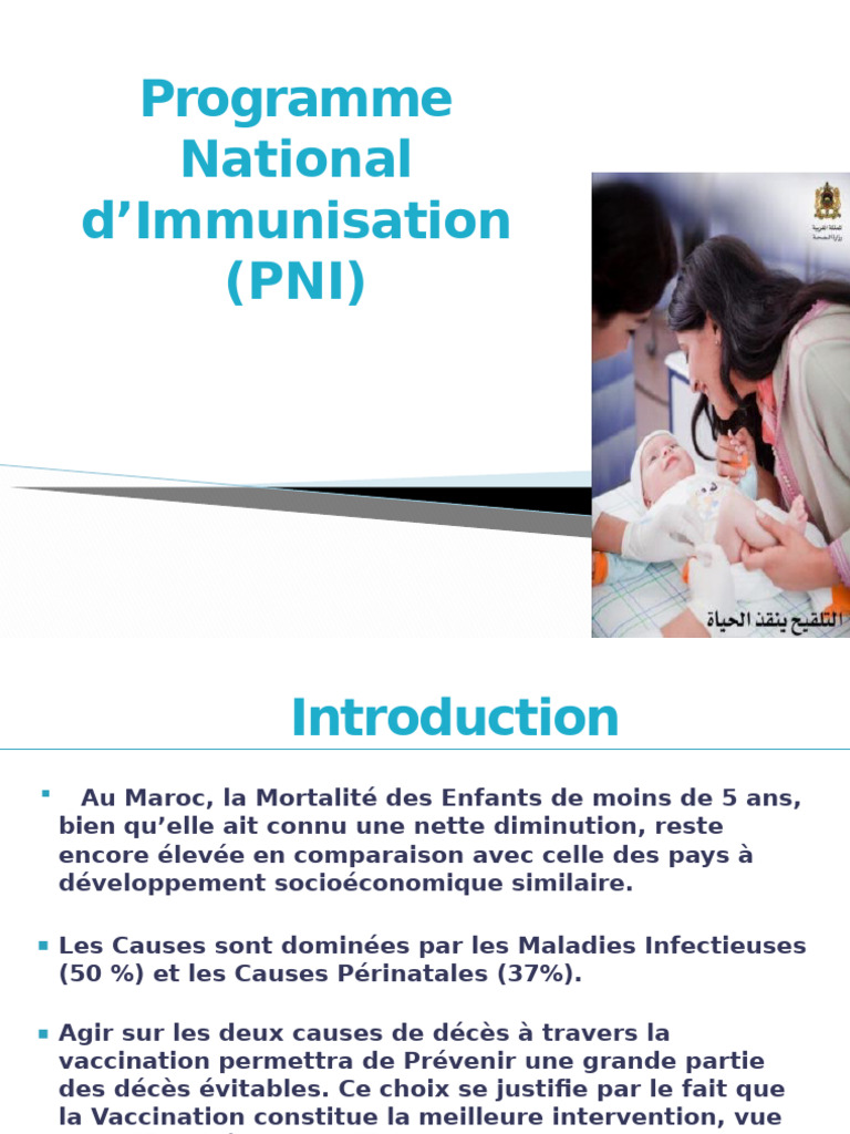 Vaccination PNI Maroc : Objectifs et Stratégies | PDF | Vaccination ...