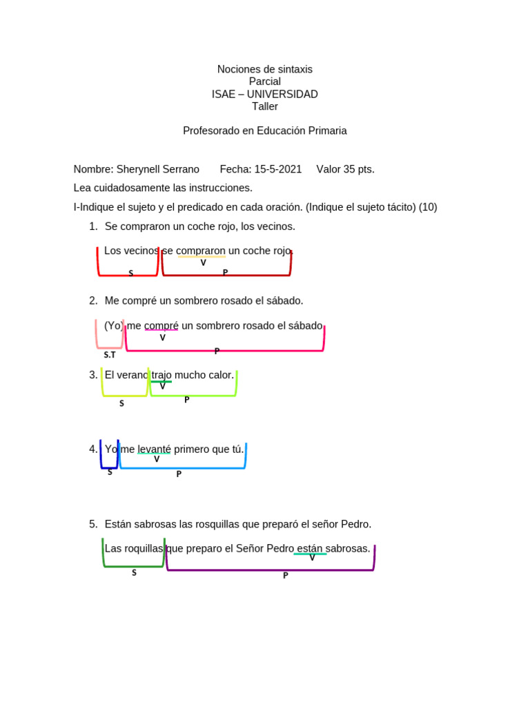 Nociones de sintaxis Parcial | PDF | Lingüística | Mecánica del lenguaje
