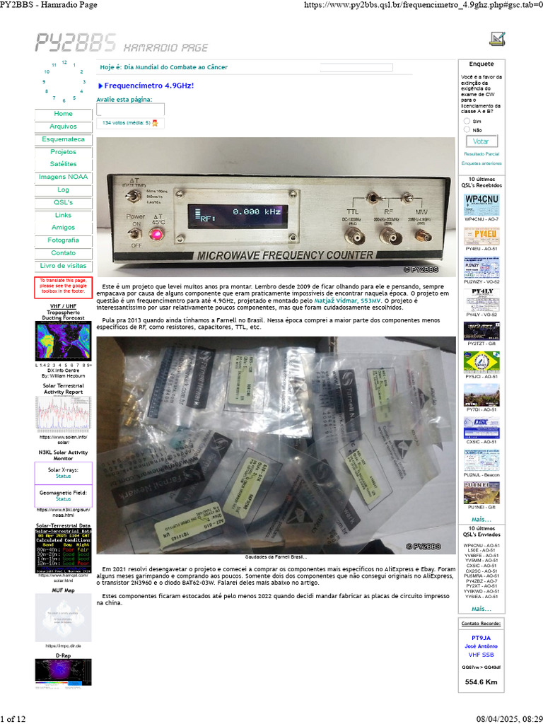Montagem de Frequencímetro 4.9GHz | PDF | Eletricidade | Eletrônicos