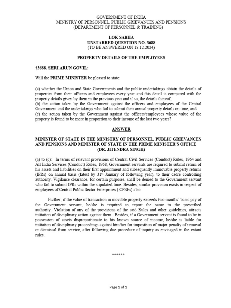 Property Disclosure Requirements for Employees | PDF | Government Of ...