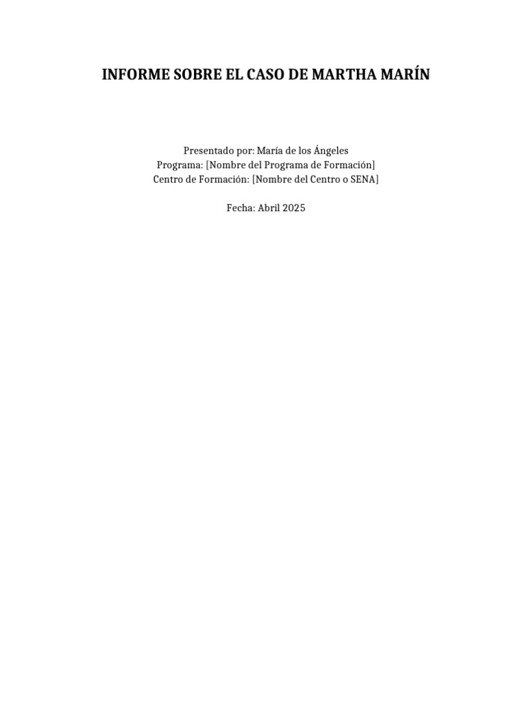 Informe Caso Martha Marin Maria de Los Angeles | PDF