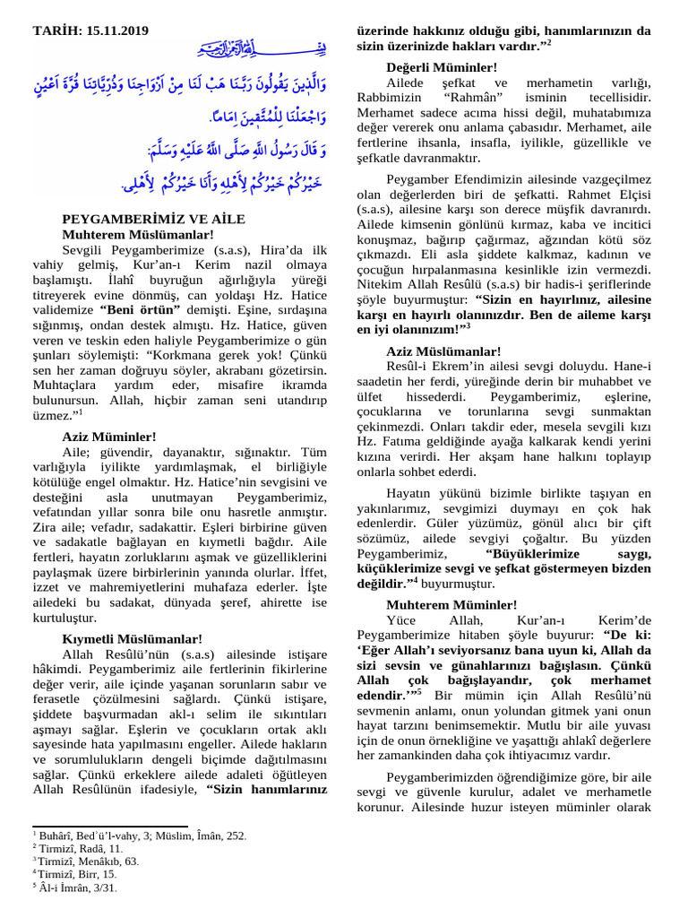 Peygamberimiz Ve Aile | PDF