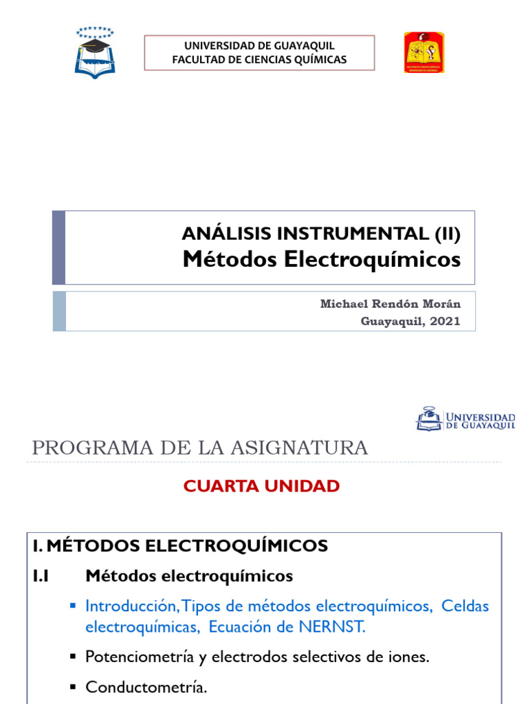 A - 1 - Métodos Electroquímicos - Principios | PDF | Redox | Electroquímica