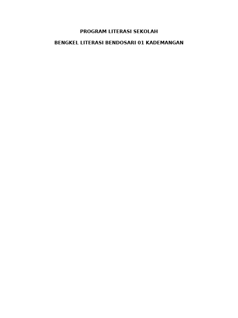 PROGRAM LITERASI SEKOLAH | PDF