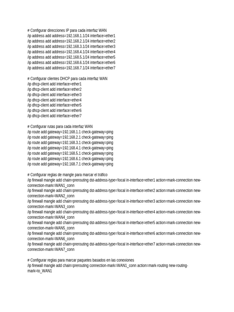 Configuración de IP y Rutas WAN | PDF | Ip Address | Firewall (Computing)
