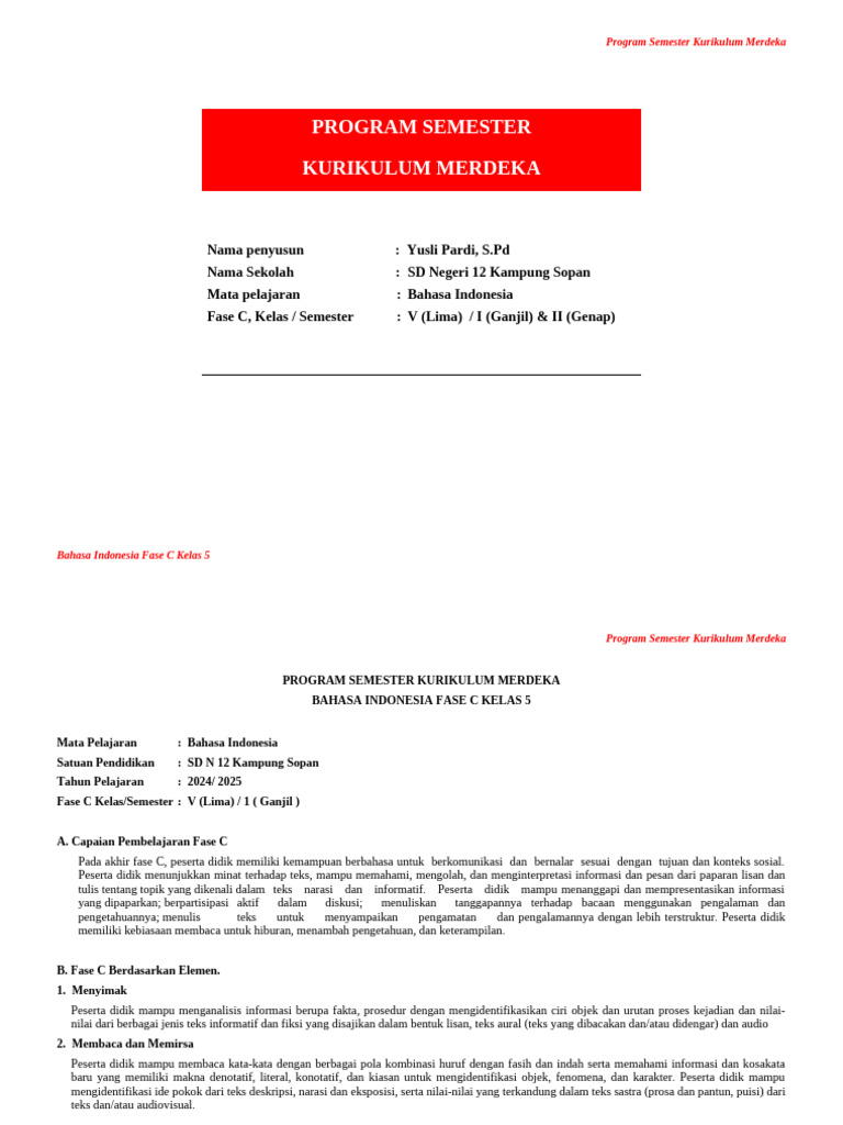 Promes Kurikulum Merdeka | PDF