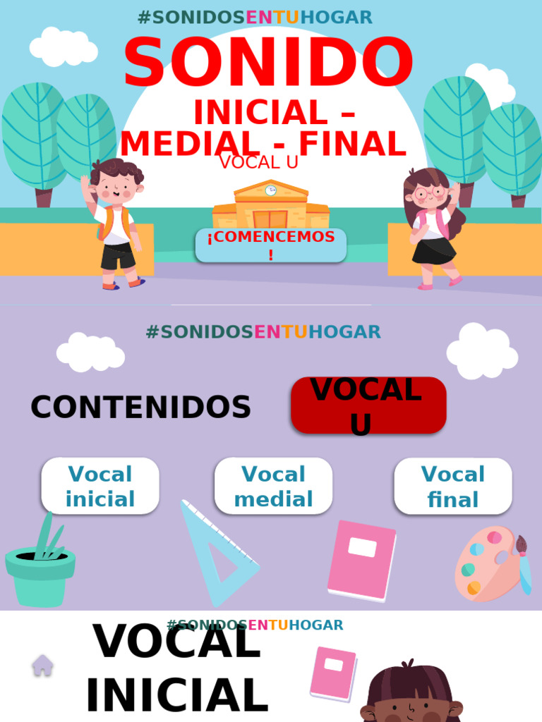 62) LenguajeEnTuHogar - Sonido Inicial - Medial - Final Vocal U | PDF