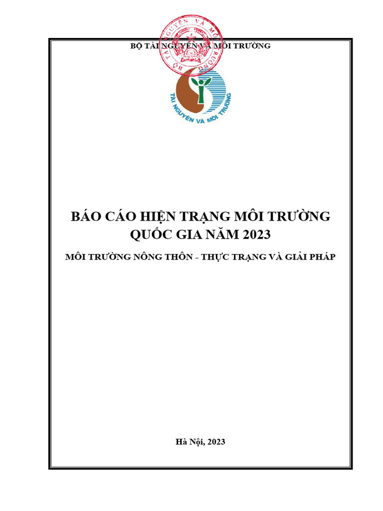 Bao Cao HTMTQG Nam 2023 Kem CV 9352-btnmt | PDF