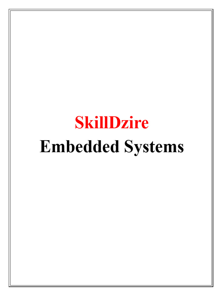 SkillDzire Embedded Systems Learning Content | PDF | Embedded System | Microcontroller