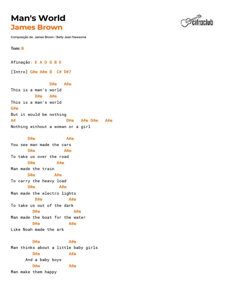 Cifra Club - James Brown - Man's World | PDF