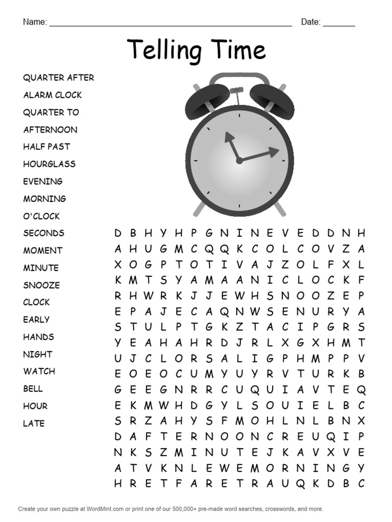 Telling Time 85c98 630416f1 | PDF | Word Puzzles | Puzzles