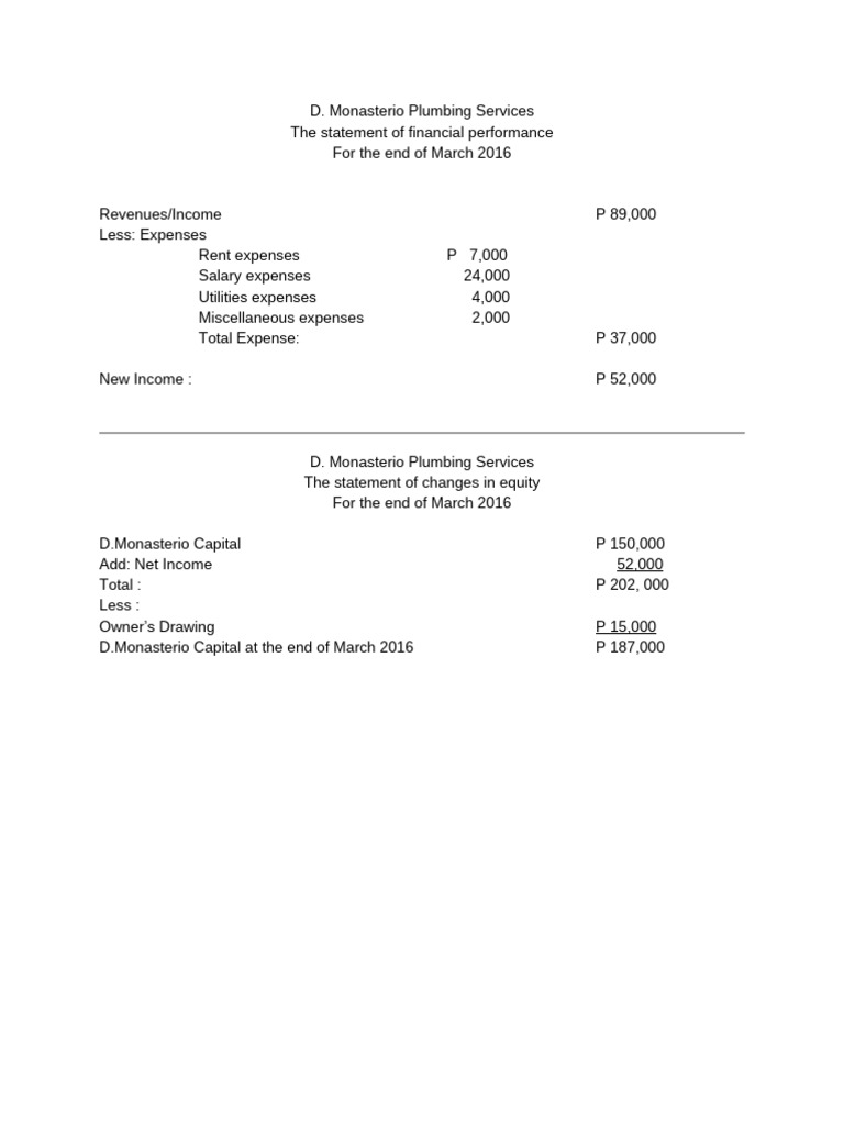 Statement of Account (Example) | PDF