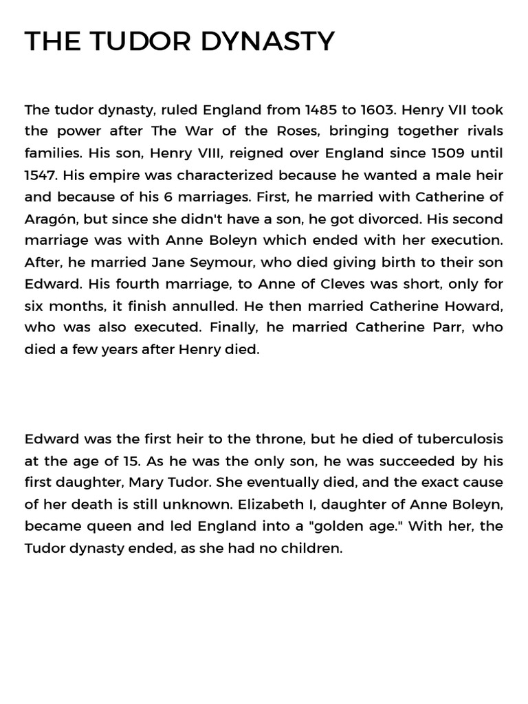 The Tudor Dynasty | PDF