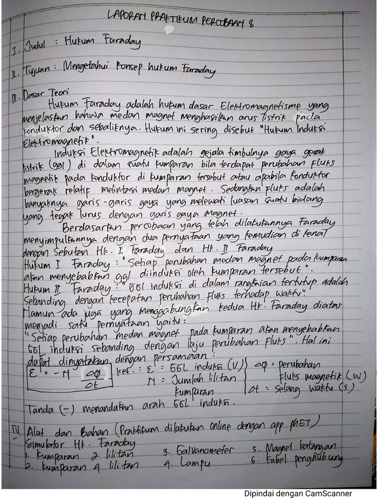 Laprak 8 - Hukum Faraday | PDF