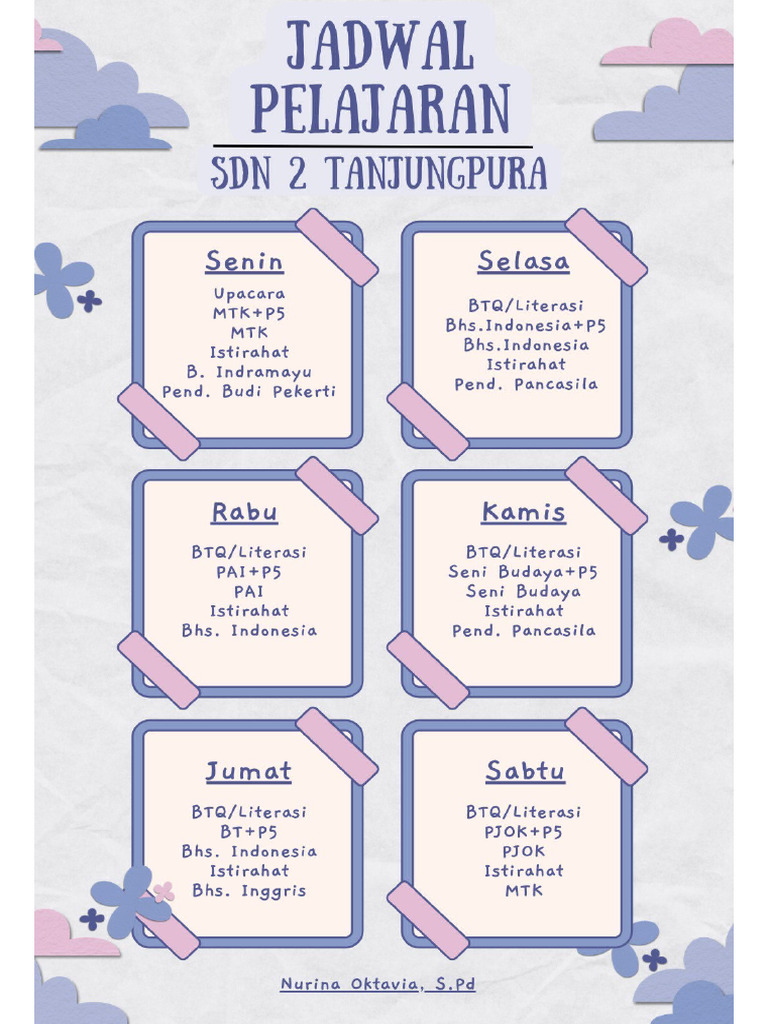Jadwal Pelajaran SD | PDF