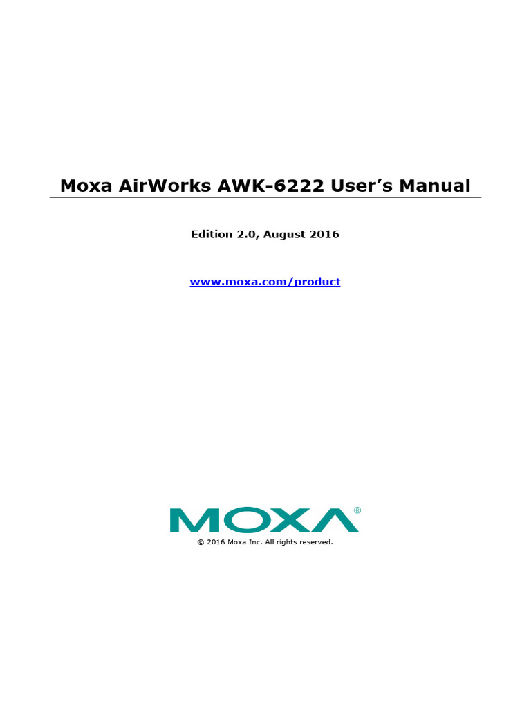 moxa-awk-6222-series-manual-v2.0 | PDF | Ip Address | Ieee 802.11