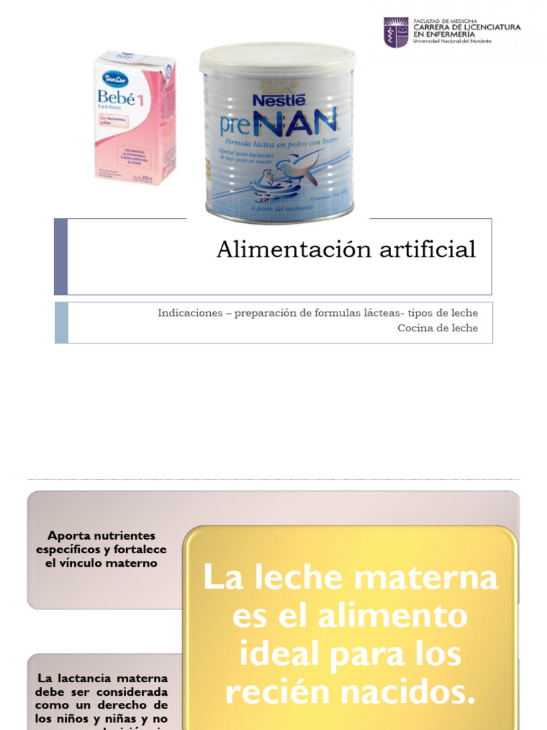 Alimentación artificial tipos de leche (1) | PDF | Leche | Formula infantil