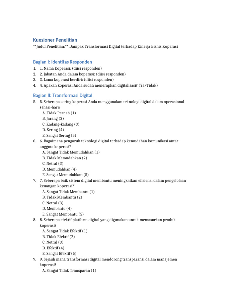 Dampak Digitalisasi pada Kinerja Koperasi | PDF