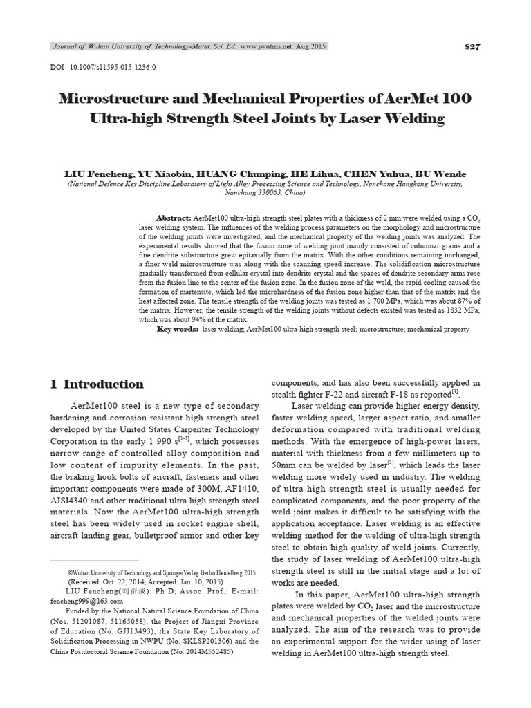 Microstructure-and-mechanical-properties-of-AerMet-100-ultrahigh-strength-steel-joints-by-laser ...