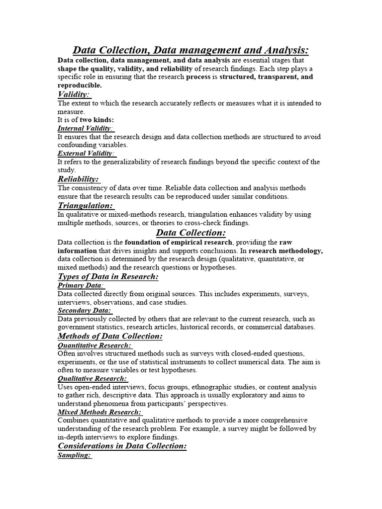 Data Collection | PDF | Data | Data Analysis