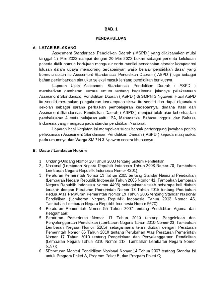 Laporan Kegiatan Aspd | PDF