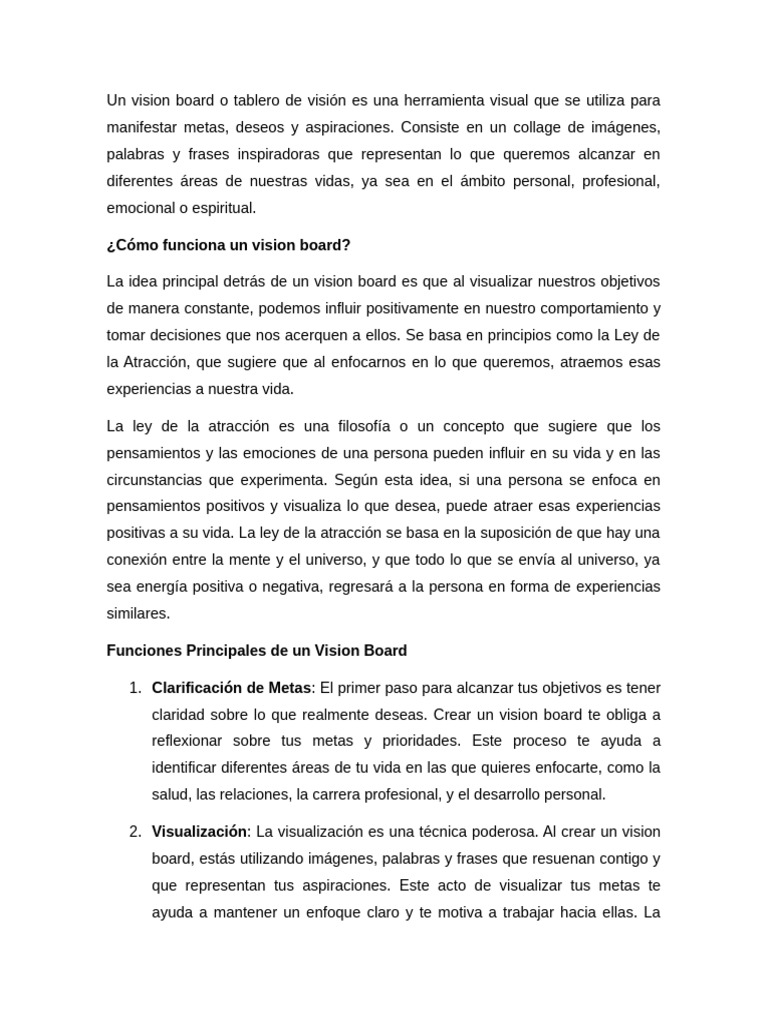 Cómo Crear un Vision Board Efectivo | PDF | Las emociones | Imagen