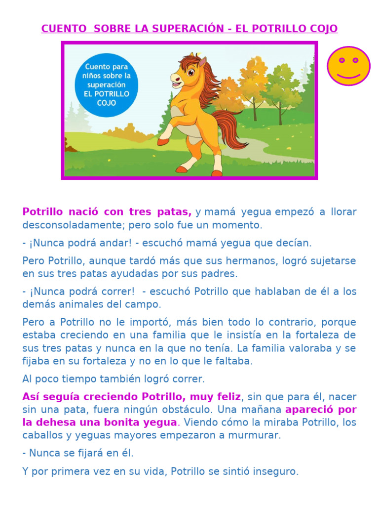 Cuento Sobre La Superación El Potro Cojo | PDF | Caballos