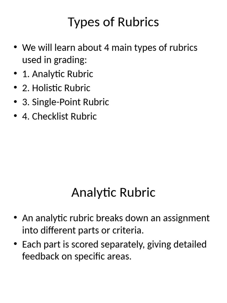Clearly_Explained_Types_of_Rubrics | PDF