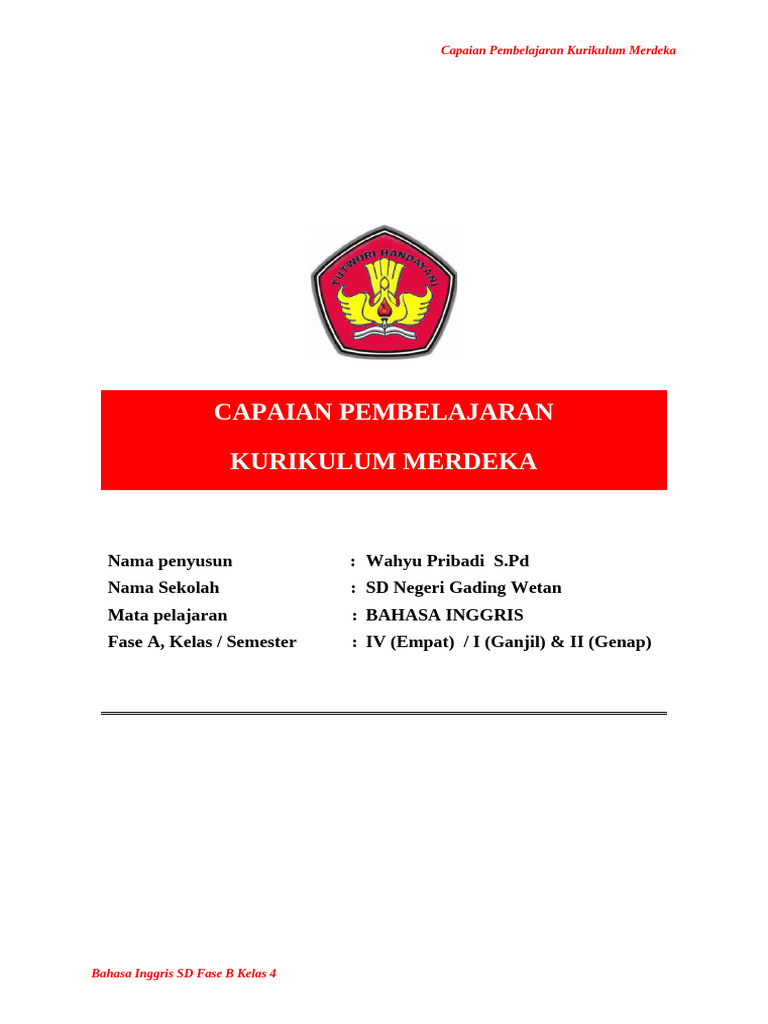 1. KI KD atau Capaian Pembelajaran | PDF