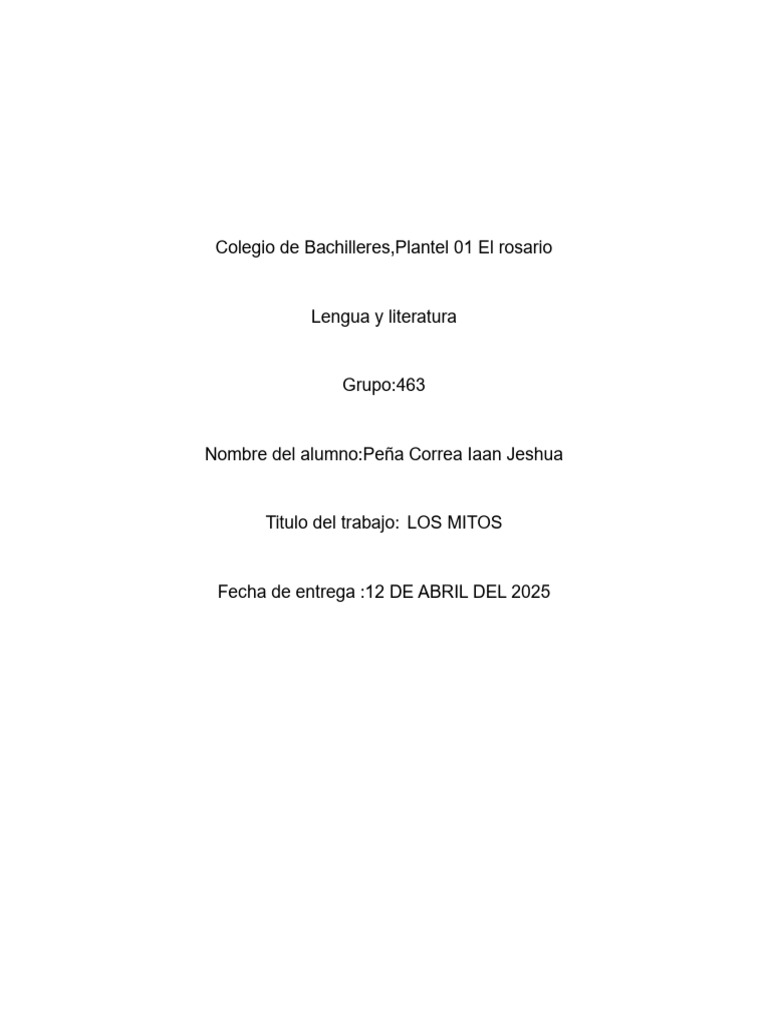 LOS MITOS | PDF | Mitología griega | Creencia religiosa y doctrina
