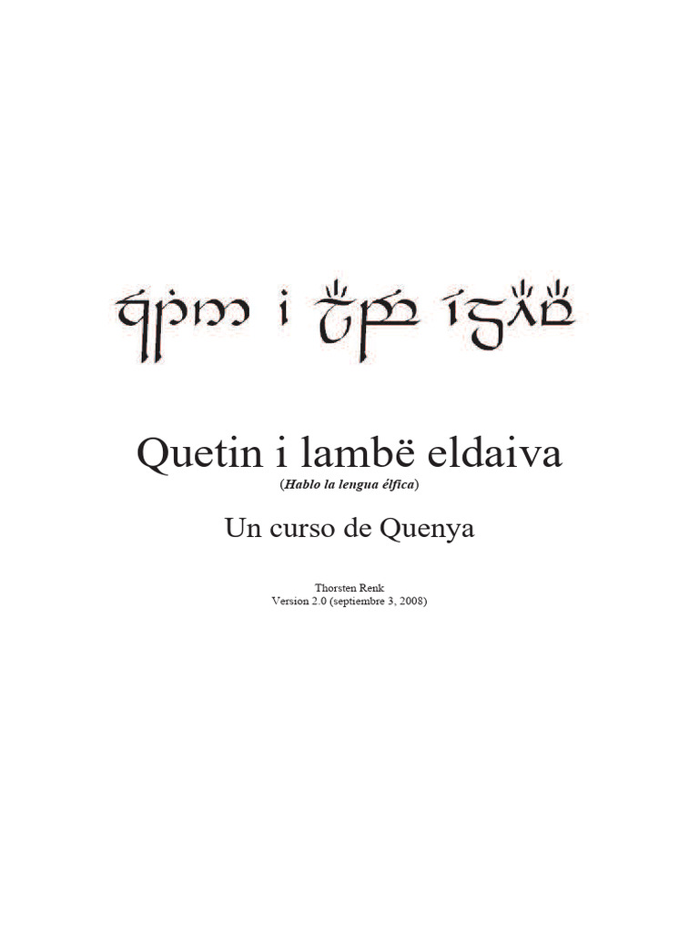 Curso de Quenya: Gramática y Vocabulario | PDF | Traducciones | latín