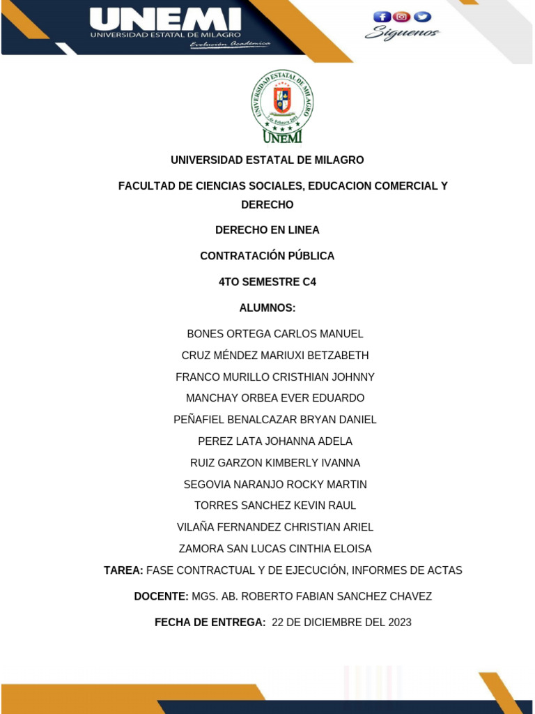 Fase contractual y de ejecución, informes de actas. | PDF | Precios | Outsourcing