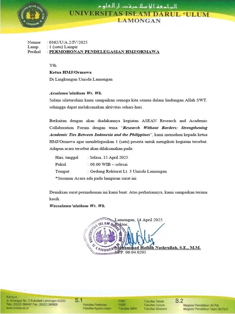 Undangan Seminar untuk HMJ ORMAWA Unisda | PDF