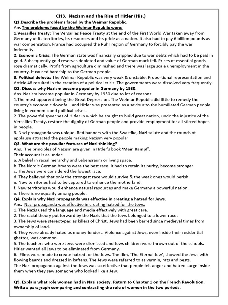 CH 3. Nazisam & The Rise of Hitler | PDF | Nazi Germany | Adolf Hitler