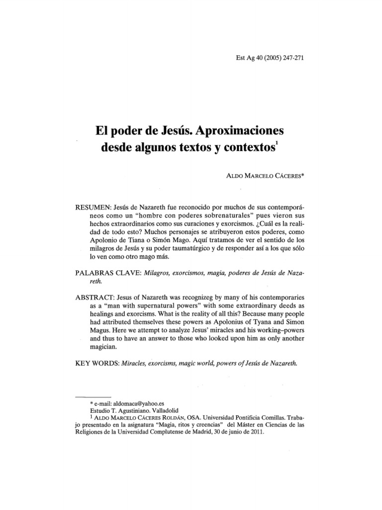 El Poder de Jesus | PDF | Jesús | Milagro