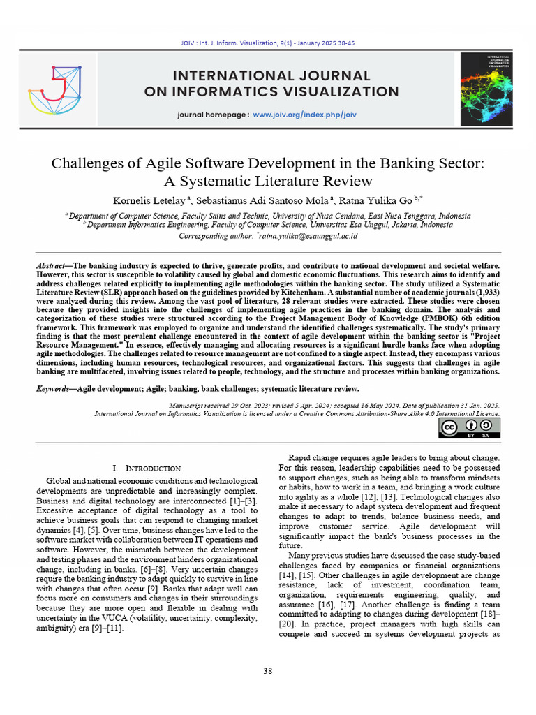 Challenges Of Agile Software Development In The Banking Sector A Systematic Literature Review