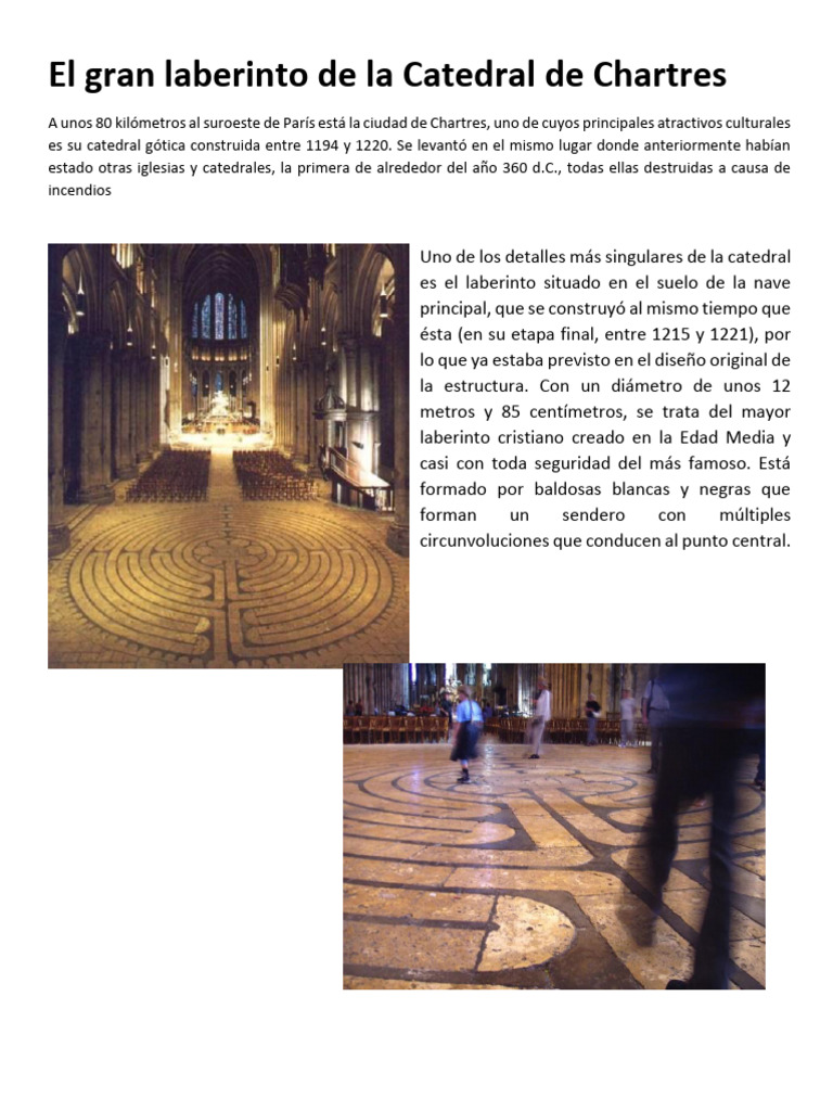 Laberinto medieval en la Catedral de Chartres | PDF