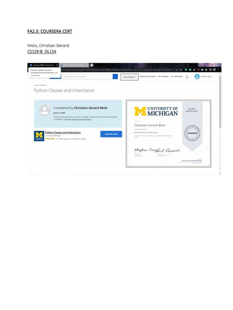 Molo Coursera Cert | PDF