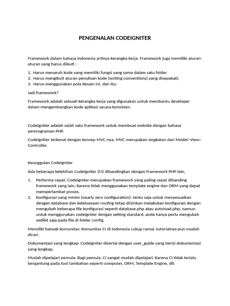 Pengenalan Codeigniter | PDF