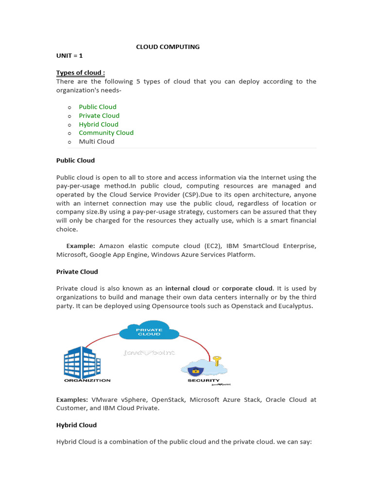 Types and Models of Cloud Computing | PDF | Cloud Computing ...