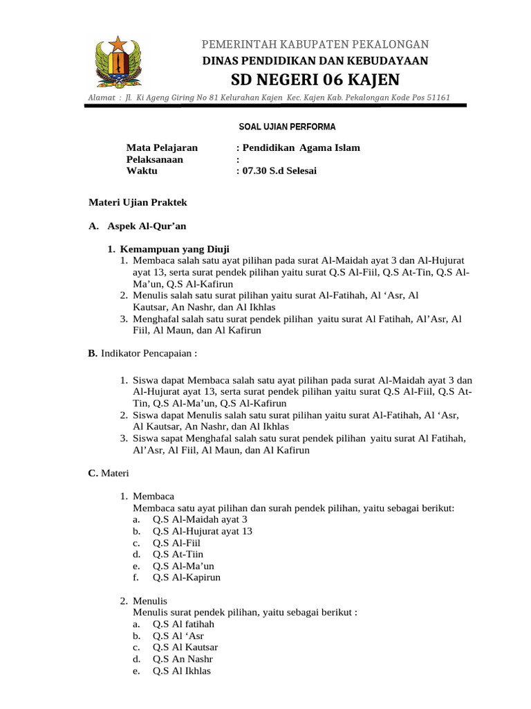 Contoh Soal ASAJ Performa | PDF
