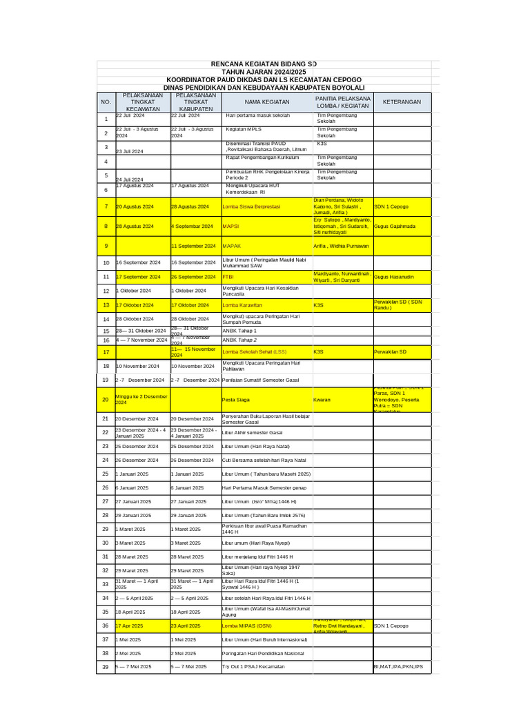 Analisis Kaldik 2024-2025 | PDF