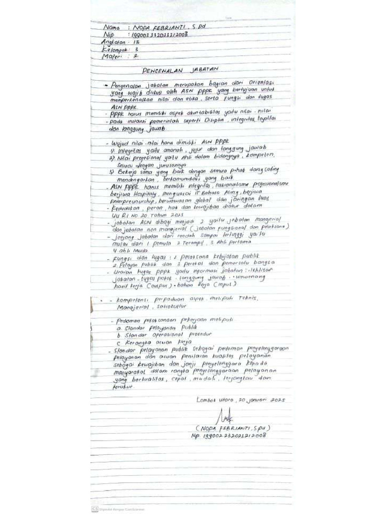 Materi 2 Pengenalan Jabatan Nopa Febrianti | PDF