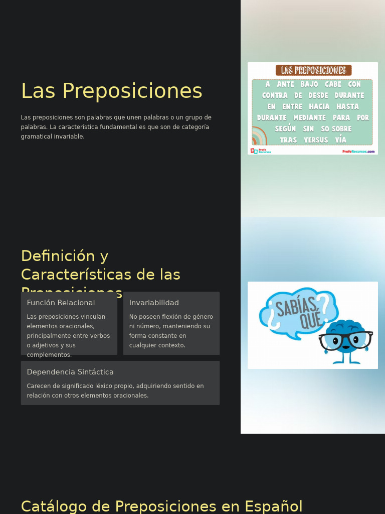 Las Preposiciones | PDF