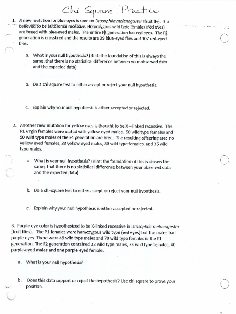 Chi Square Practice AP Bio | PDF