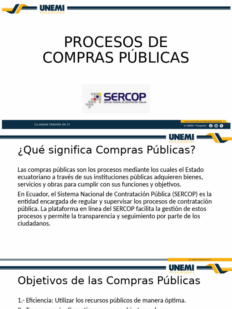 Procesos de Compras Públicas en Ecuador | PDF | Presupuesto | Subasta