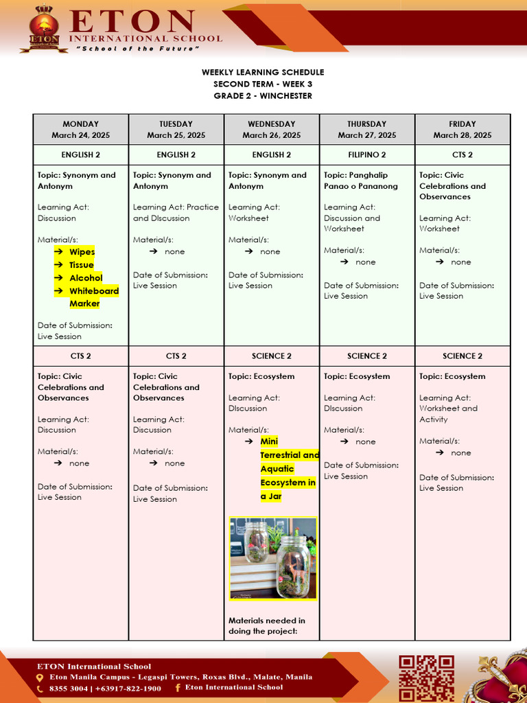 WLS - Grade 2 - Third Term - Week 3 (1) | PDF | Ecoregions | Biology