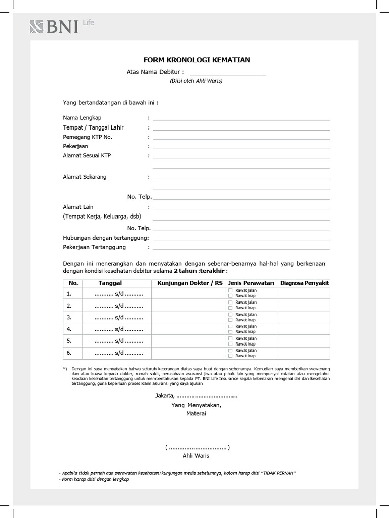 Form Klaim - Lengkap | PDF