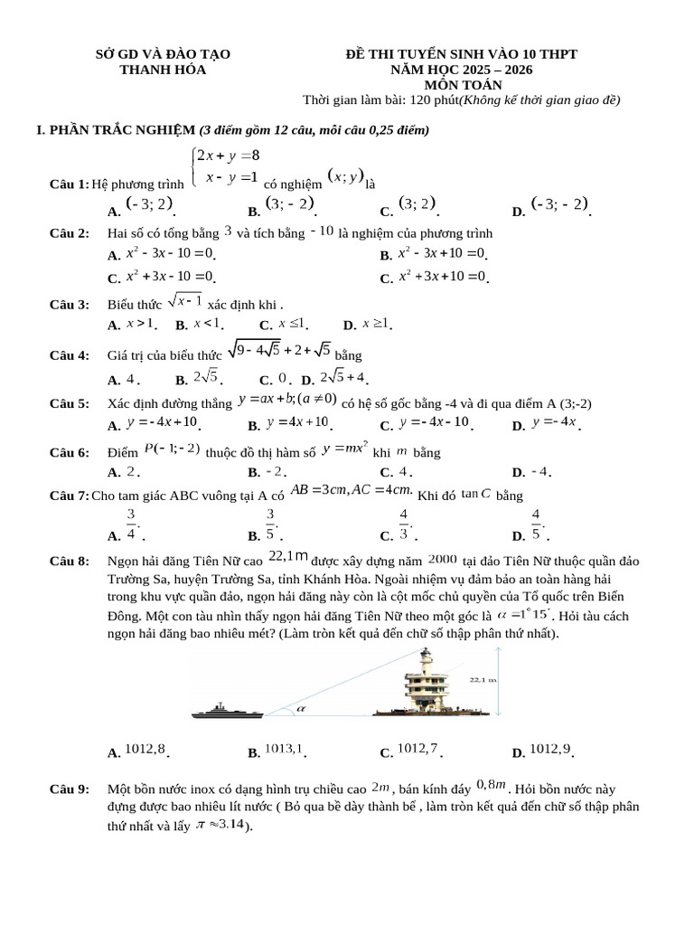 Đề SÔ 19 - TS10-2526 | PDF