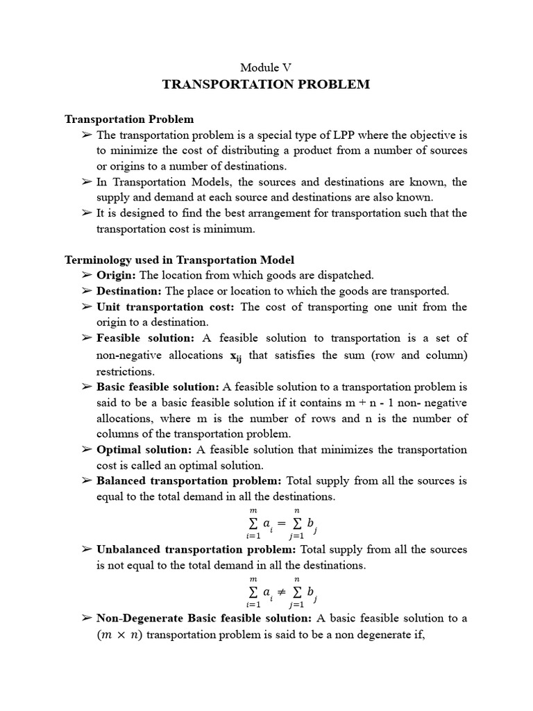 5. Transportation Problem | PDF | Matrix (Mathematics) | Mathematical Optimization